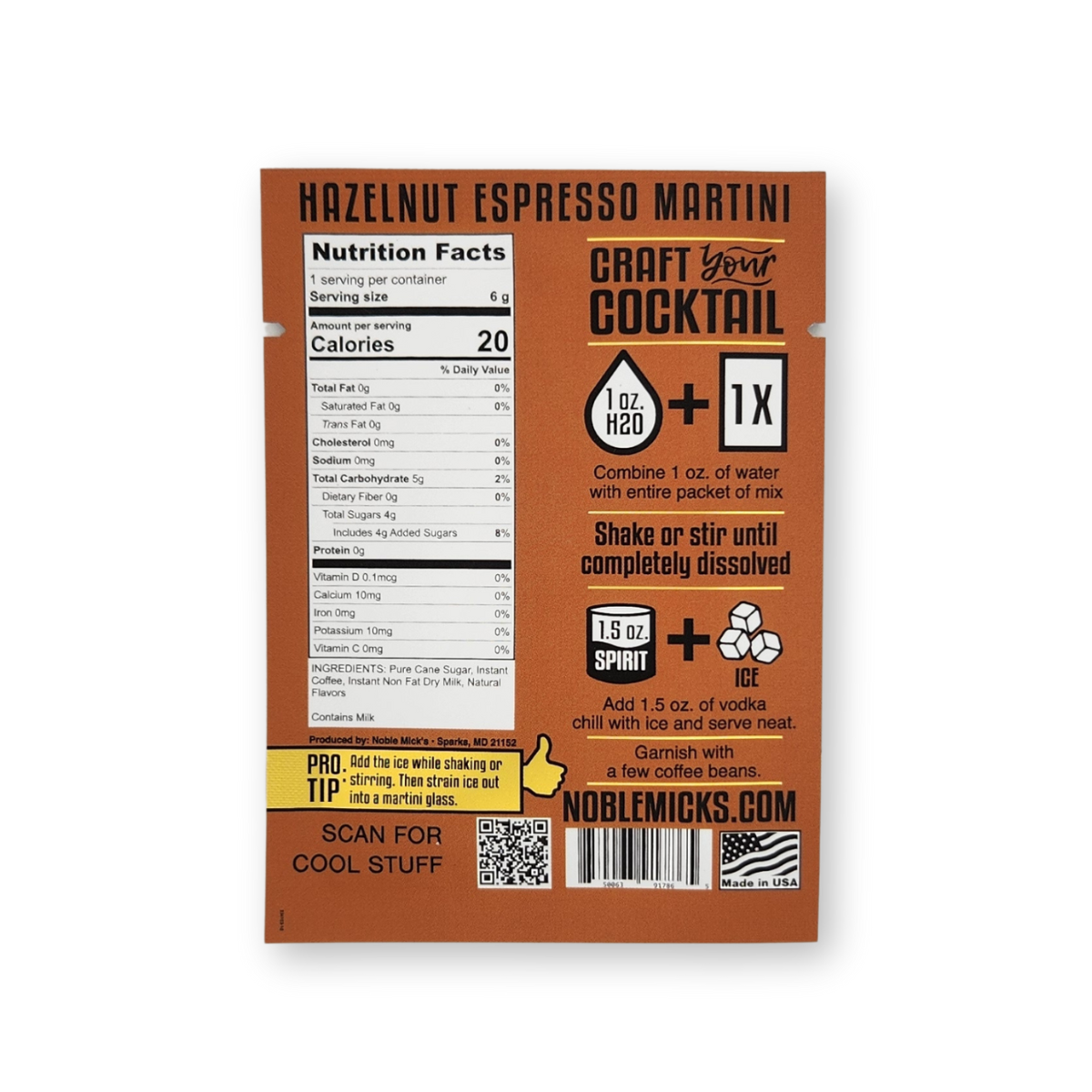 Hazelnut Espresso Martini Single Serve Craft Cocktail – The Argyle Moose®